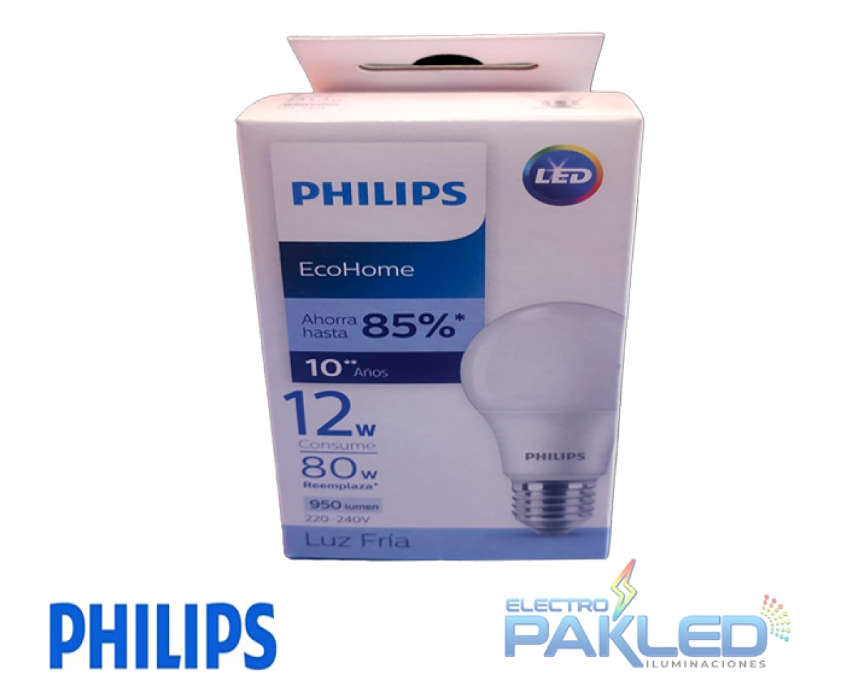 FOCO LED BULB 12W 6500K 220-240V E27 ECOHOME PHILIPS | Electro Pakled