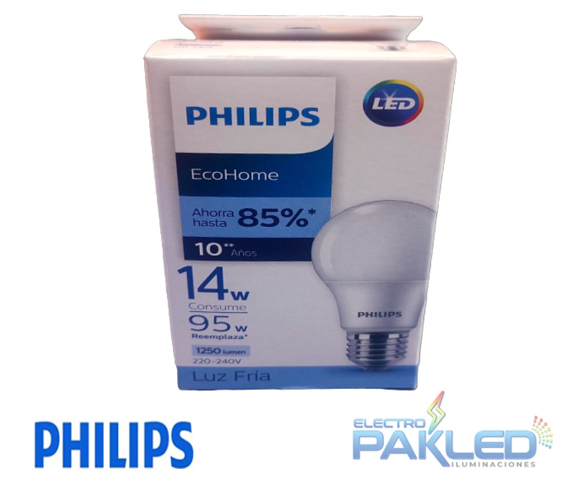 FOCO LED BULB 14W 6500K 220-240V E27 ECOHOME PHILIPS | Electro Pakled